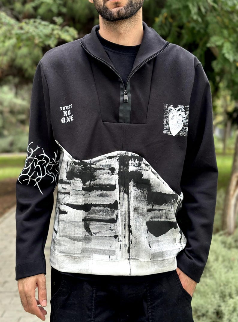 Custom Sweatshirt / Wearable Art Unisex / Handmade Clothing / Unique ...