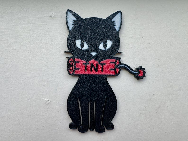 TNT Cat Hook & Loop Plastic Patch Set - Etsy
