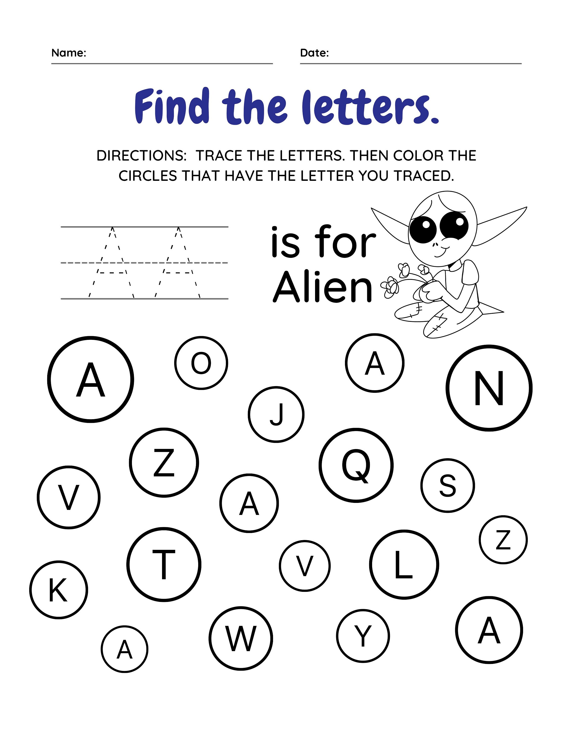 Dot the Letters/ Letter Activity for Kids - Etsy