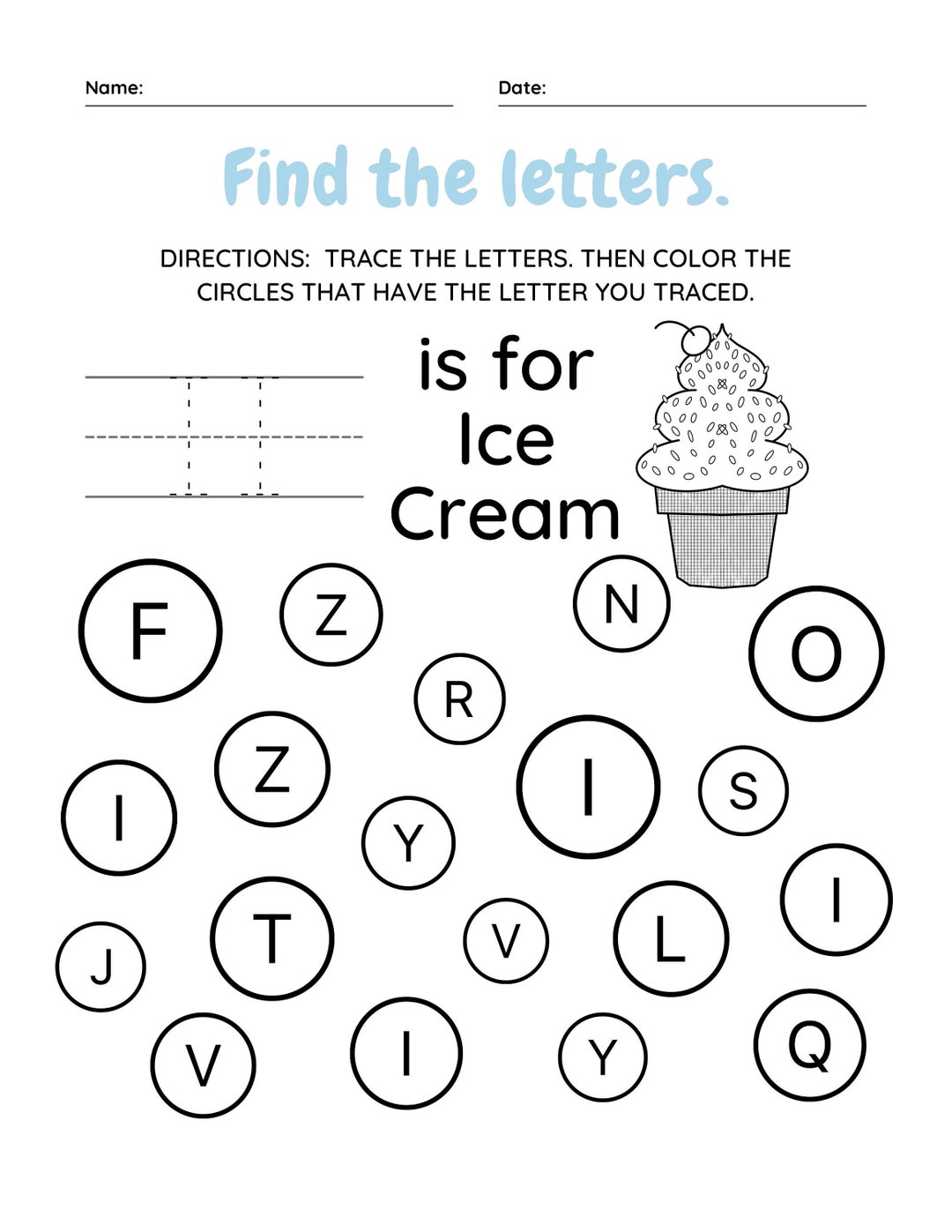 Dot the Letters/ Letter Activity for Kids - Etsy