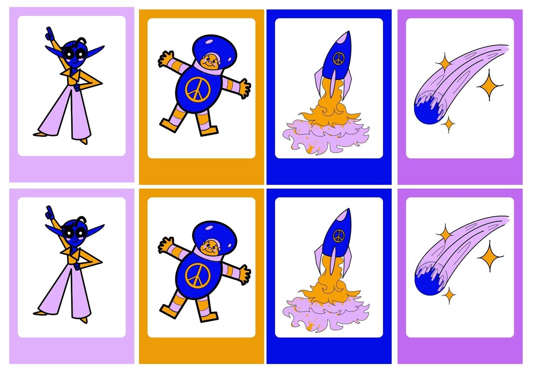 SPACE FUN MEMORY Matching Game, Memory Cards Diy, Cutting Skills ...