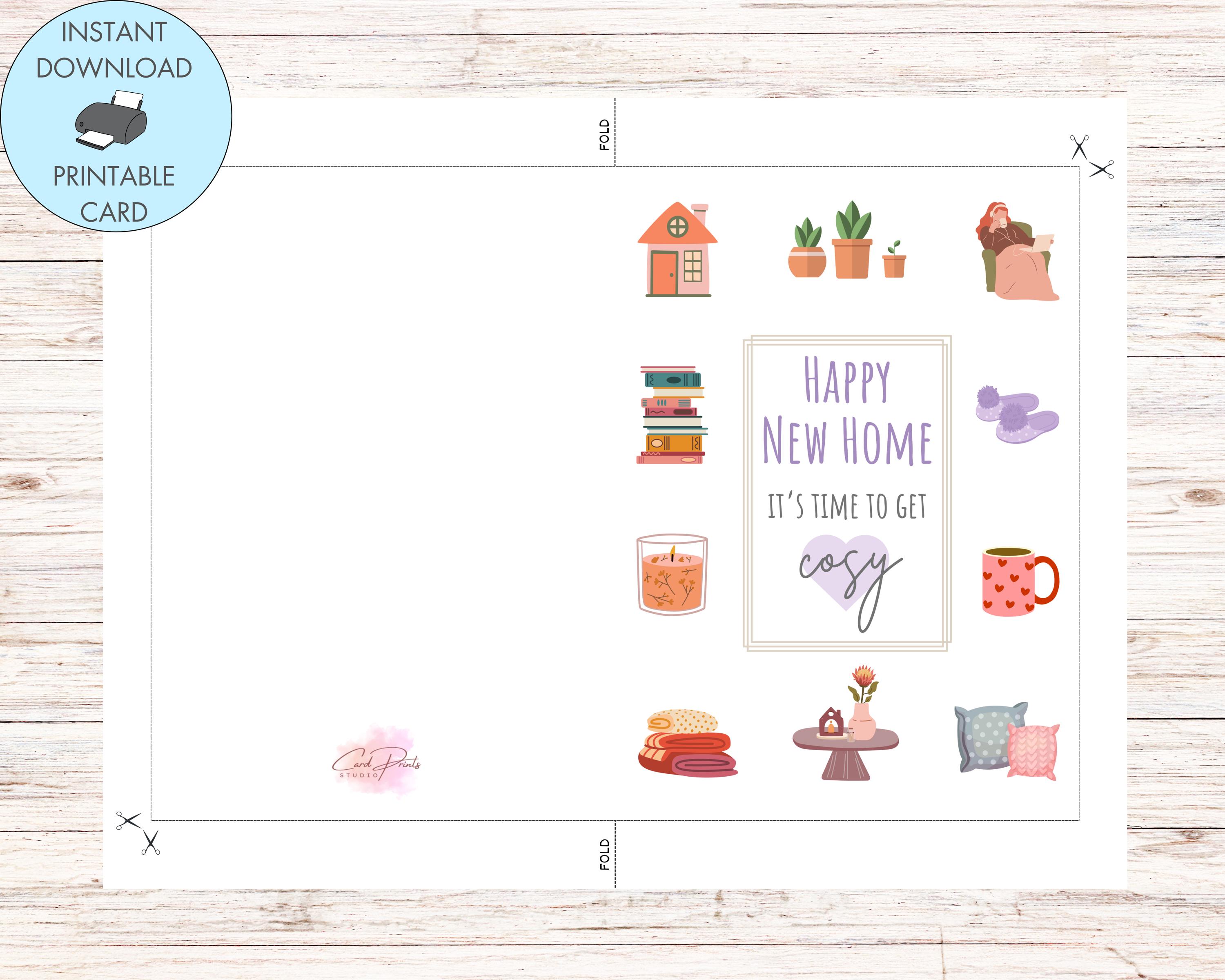 Printable New Home Card, Instant Download Happy New Home It's Time to ...