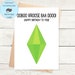 Printable Sims Happy Birthday Card Plumbob, Sims Instant Download Card ...