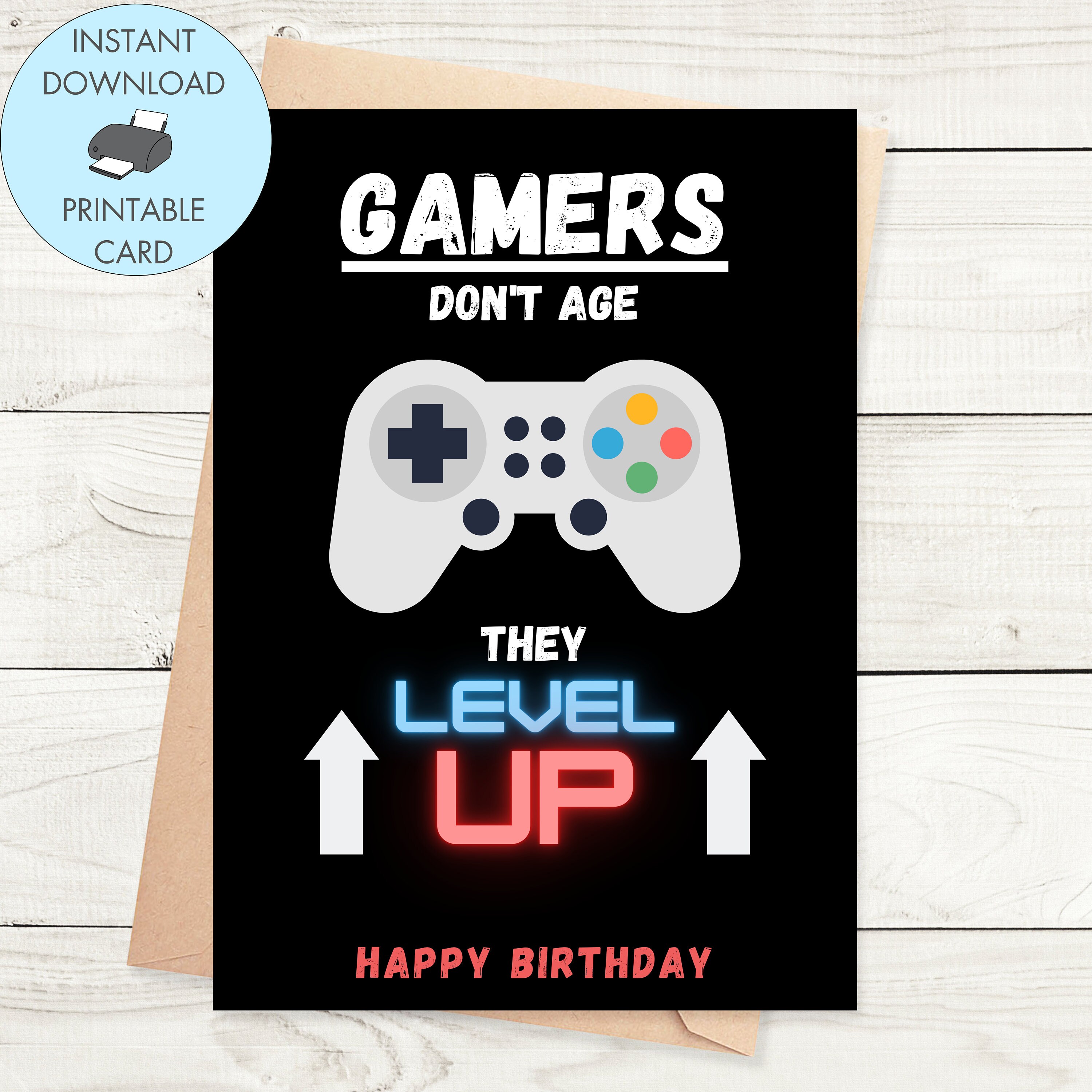 Printable Happy Birthday Card for Gamers, Gaming Birthday Card ...