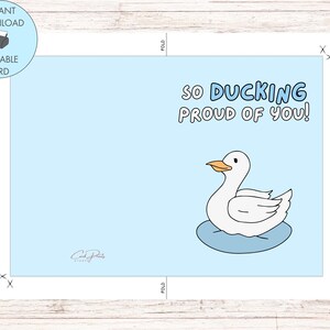 Printable so Ducking Proud of You Card, Printable Congratulations Card ...
