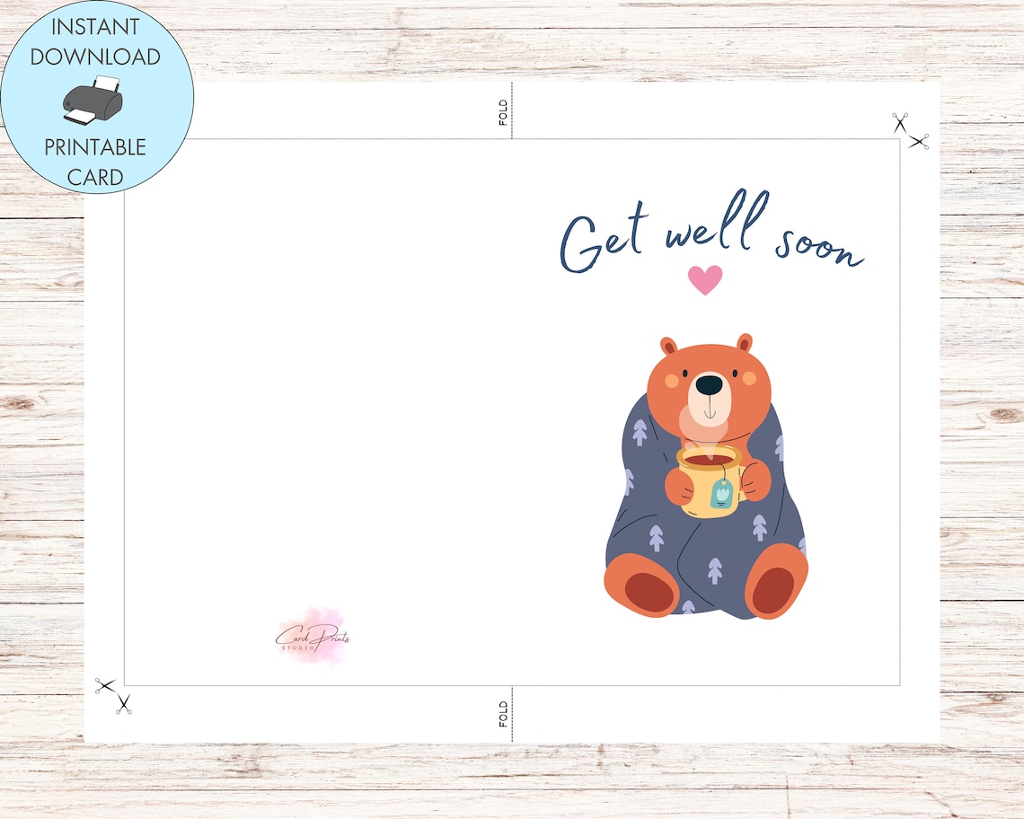 Printable Get Well Soon Card for Her Instant Download Get Well Soon ...