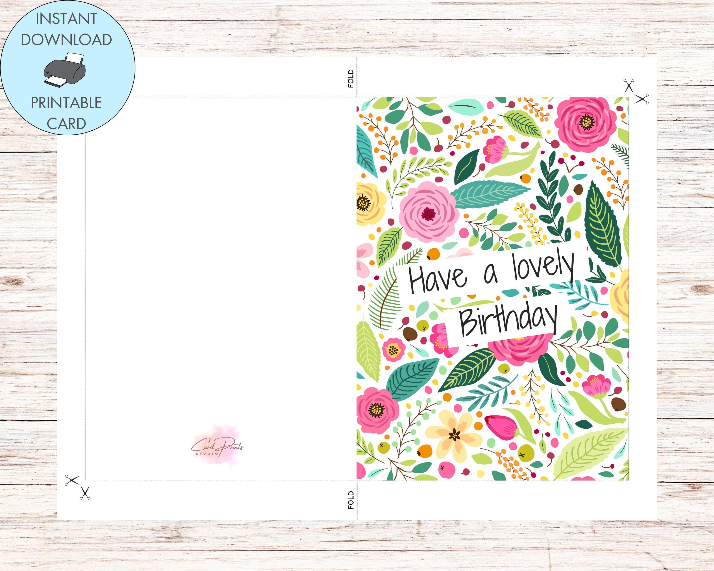 Printable Happy Birthday Card Have A Lovely Birthday, Instant Download ...