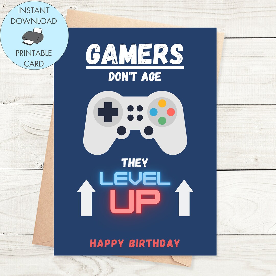 Printable Happy Birthday Card for Gamers, Gaming Birthday Card ...