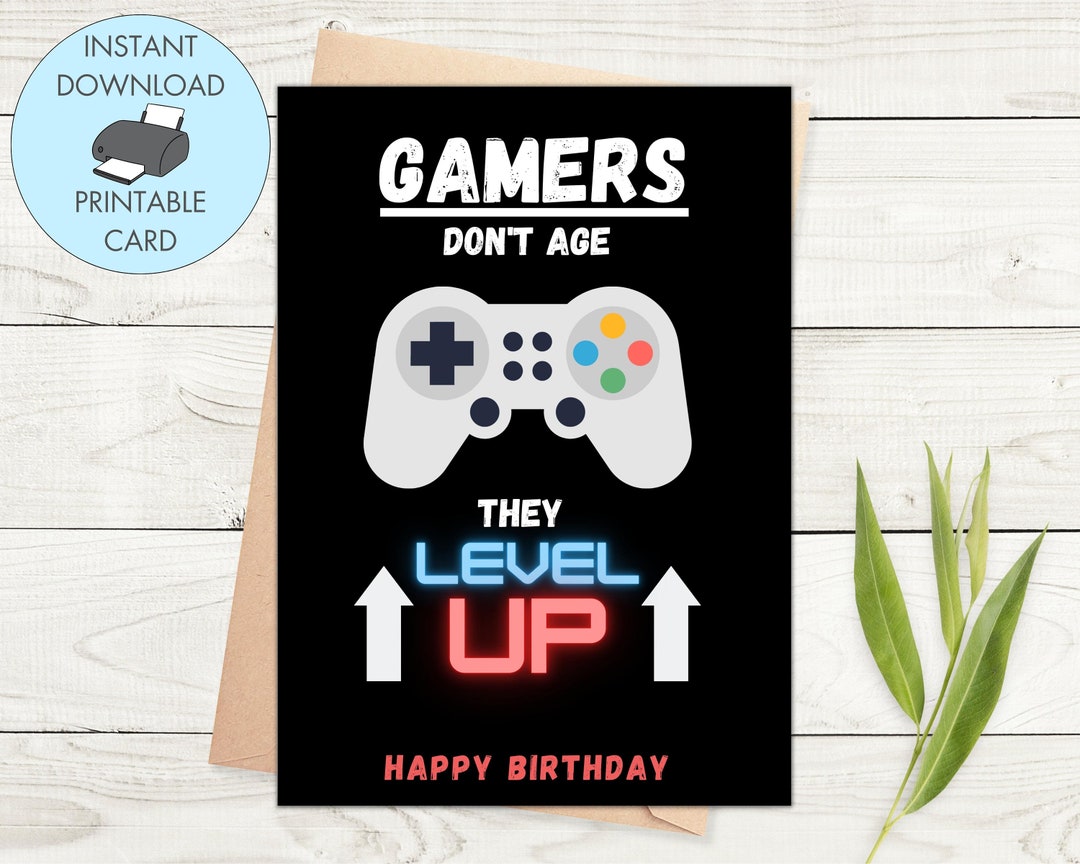 Printable Happy Birthday Card for Gamers Gaming Birthday Card - Etsy