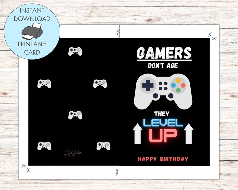 Printable Happy Birthday Card for Gamers Gaming Birthday Card - Etsy