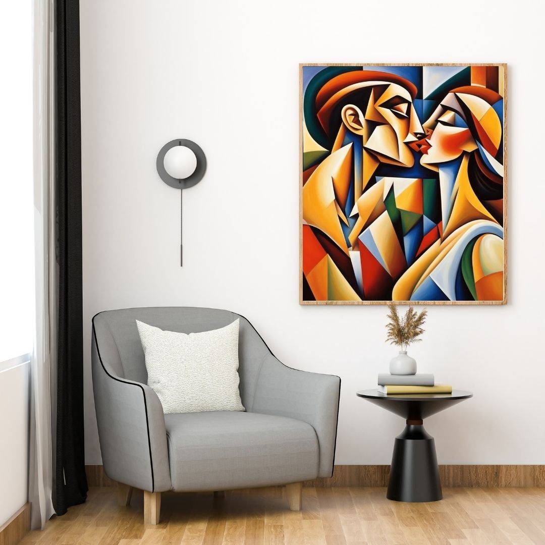 Kiss Me in Cubism Cubism Art Printable Art Abstract Wall Decor Abstract ...