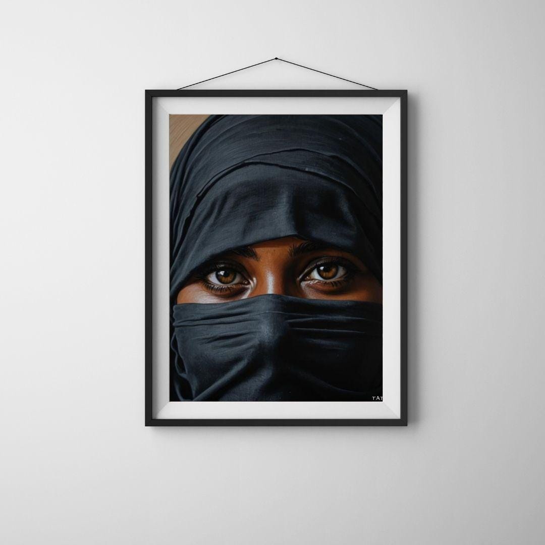 Islamic Art Niqab Muslim Woman Islamic Art Beautiful Art Printable Wall ...