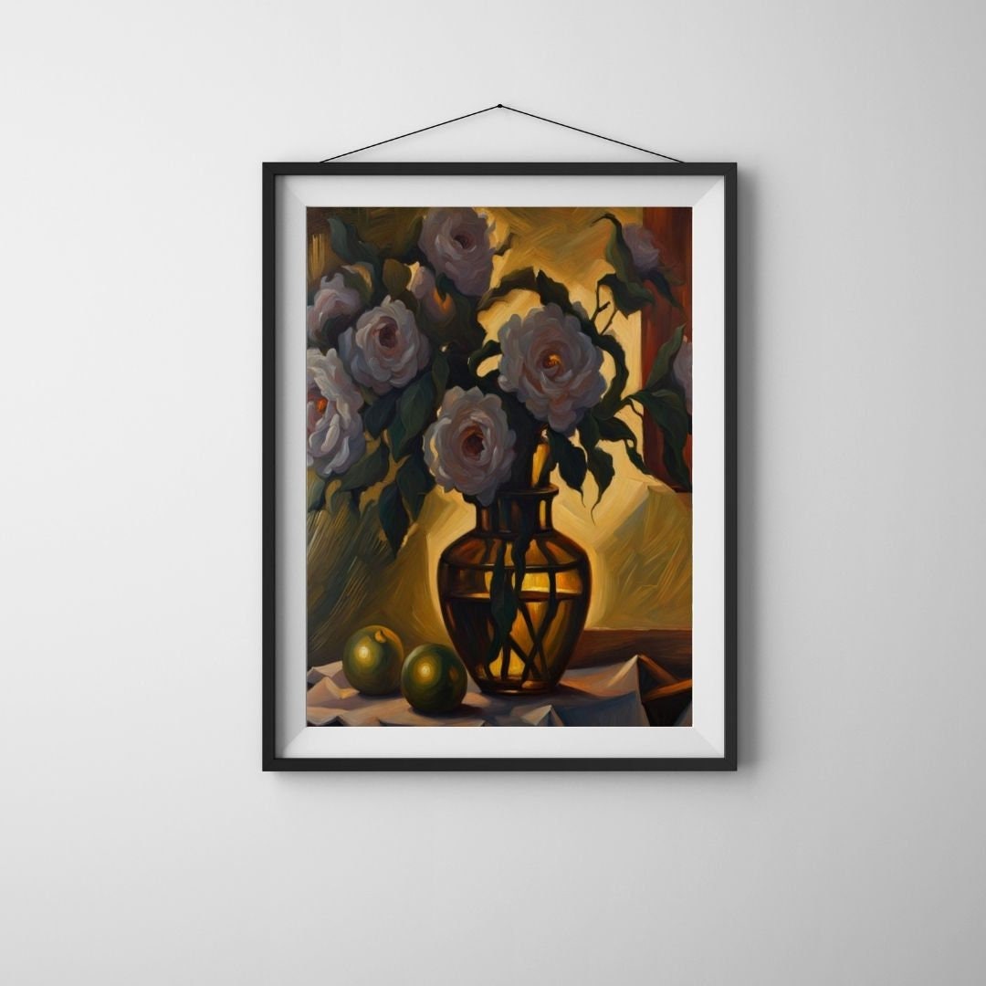 Somber Roses flower Art Rose Art Floral Art Printable Wall Art ...