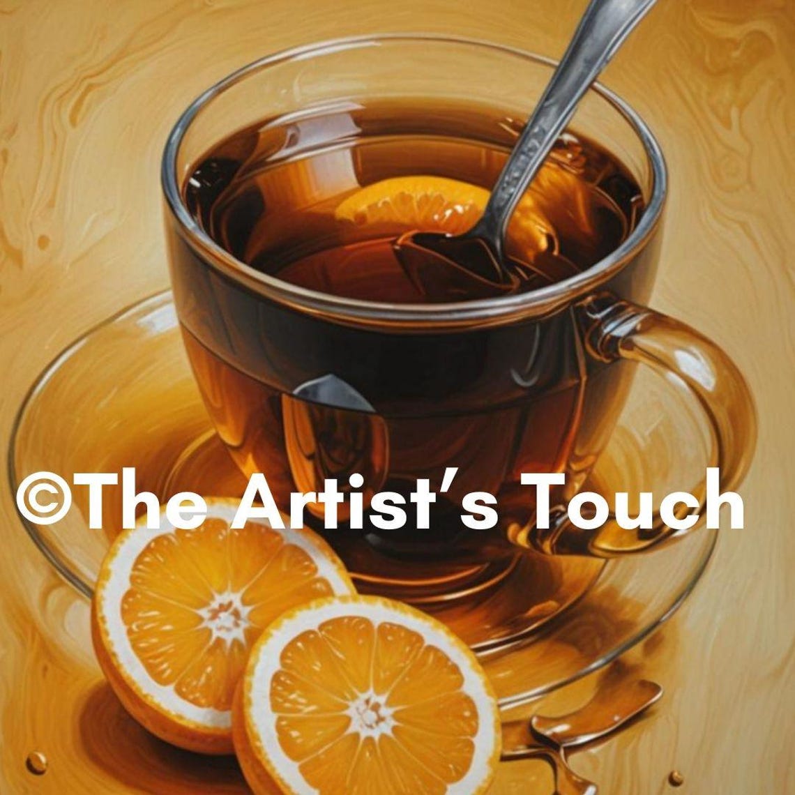 Orange Tea Tea Digital Art Printable Wall Decor Oranges Fruit Art Oil ...