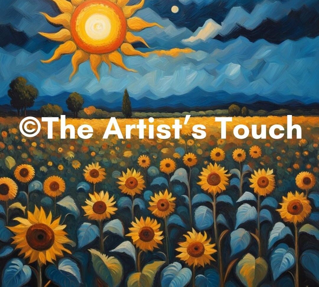 Picasso's Afternoon Sunflowers| Sunflower Art | Flower Field Art ...