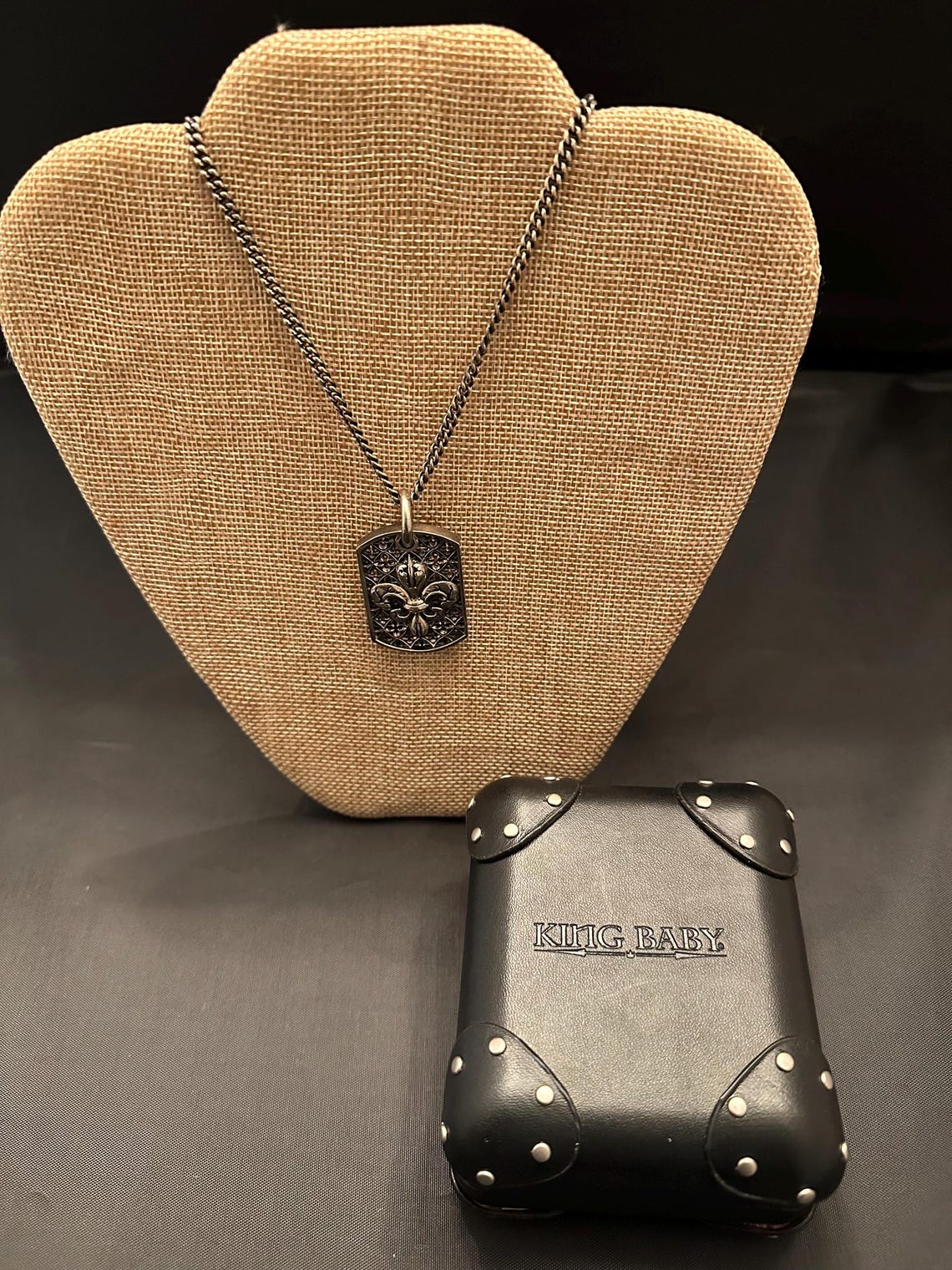 King Baby Fleur Lis Relic Dog Tag, 925 Sterling Silver - Etsy