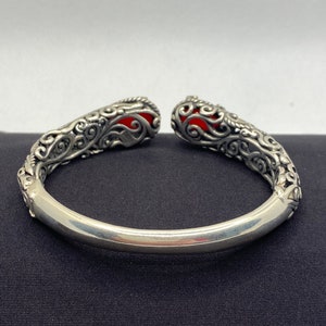 Carolyn Pollack Signature, 925 Sterling Silver, Red Coral Hinged ...