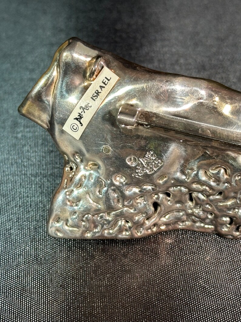 Vintage Bat Ami, Signed, 925 Brooch/pendant With Gemstones, Israeli ...