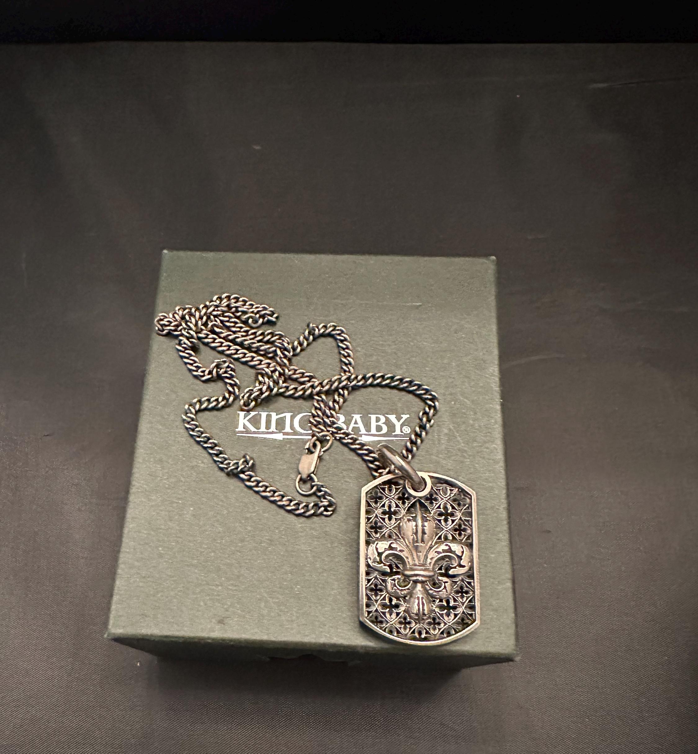 King Baby Fleur Lis Relic Dog Tag, 925 Sterling Silver - Etsy