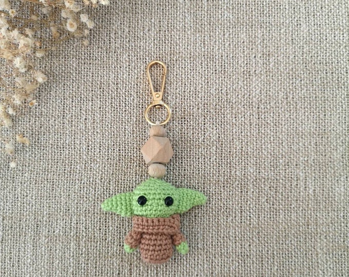Keyring Baby Yoda, Amigurumi Keyring, Bag Charm Baby Yoda, Grogu ...