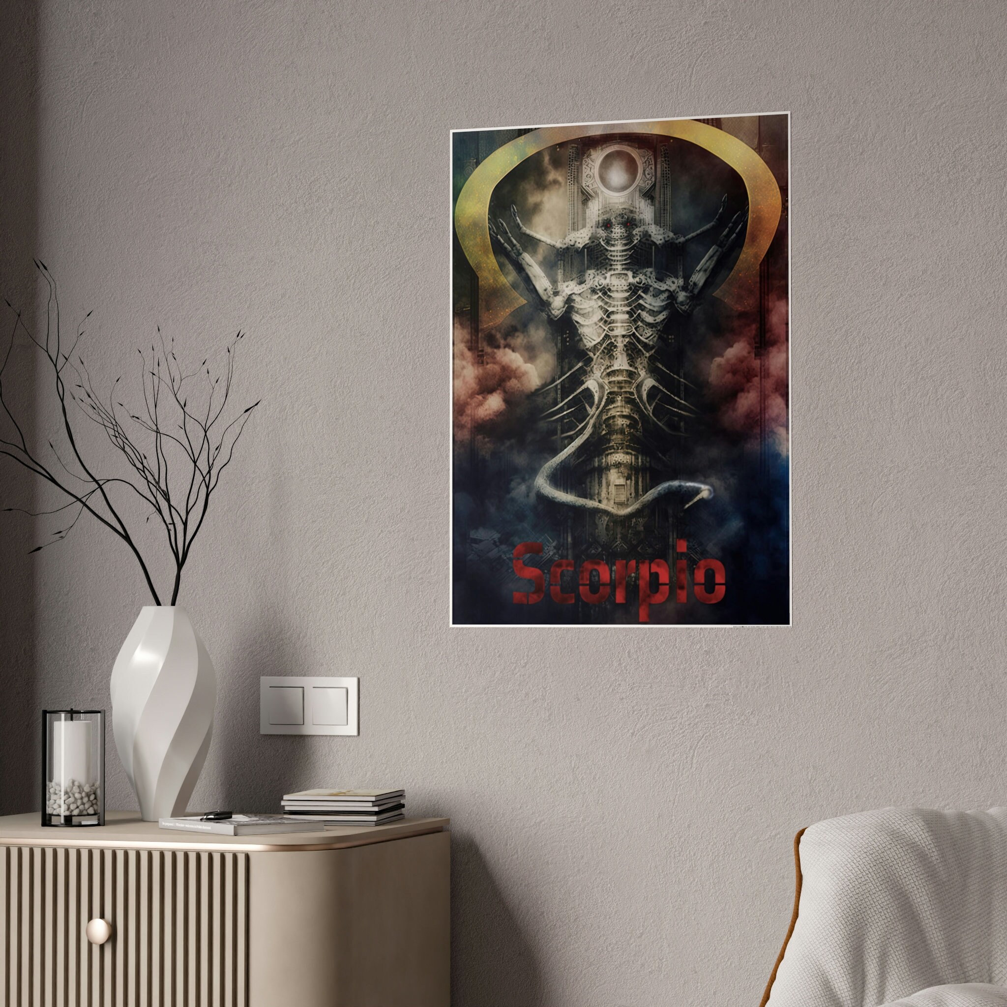 Biomechanical Scorpio Gloss Poster Biomechanical Scorpion Poster, Sci ...