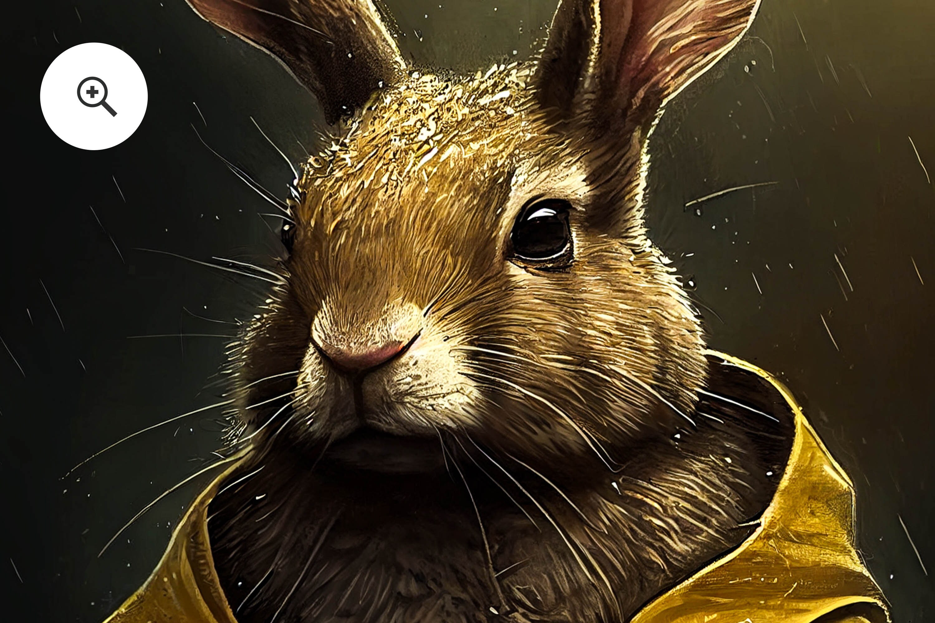 Phantasy Rabbit Illustration Animal Portrait, Yellow Raincoat Rainy ...