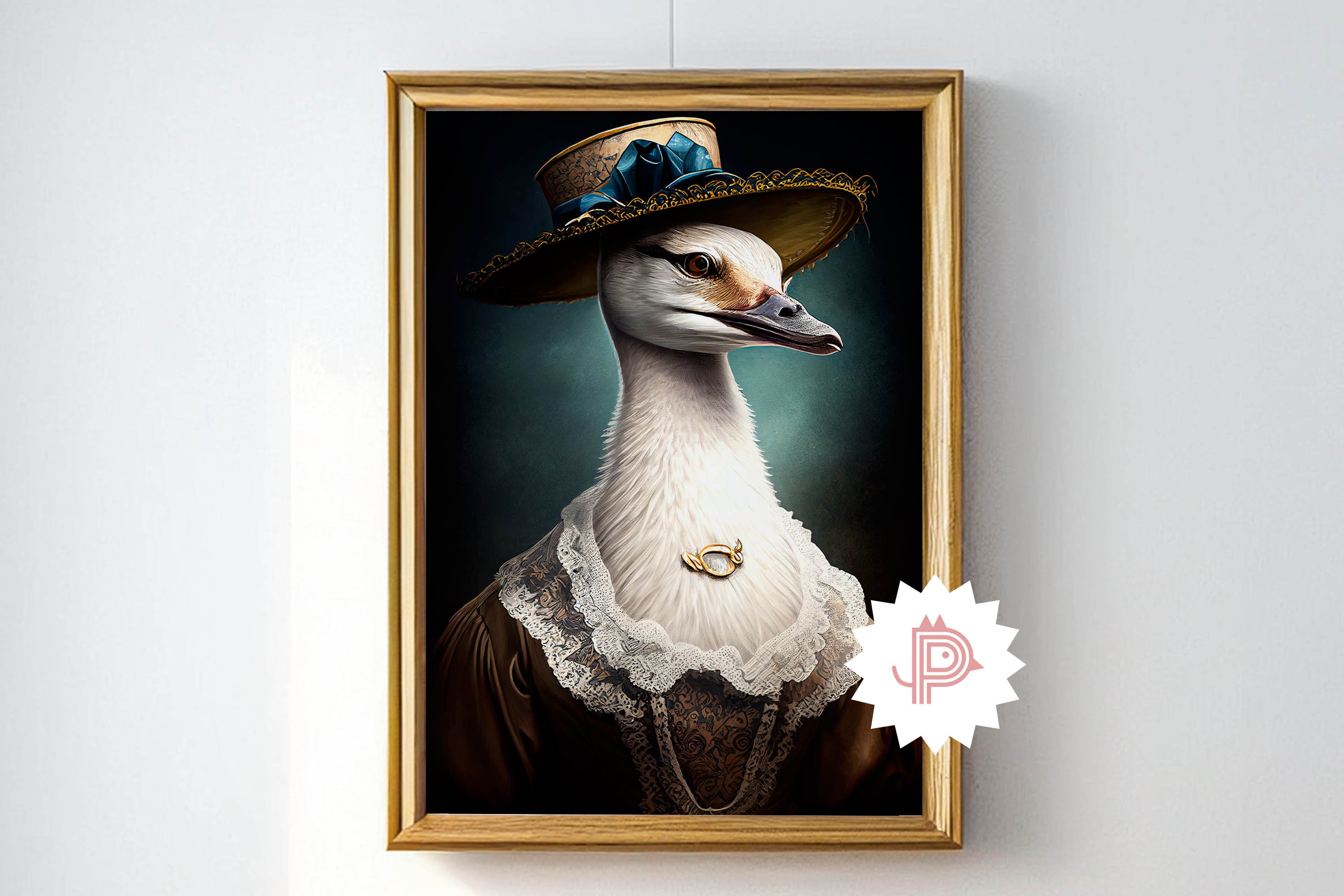 Duck Illustration Animal Portrait, Noble Victorian Duck, Noble Shire ...