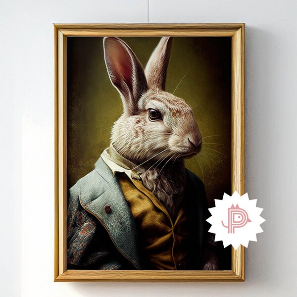 Victorian Rabbit Wall Art - Etsy