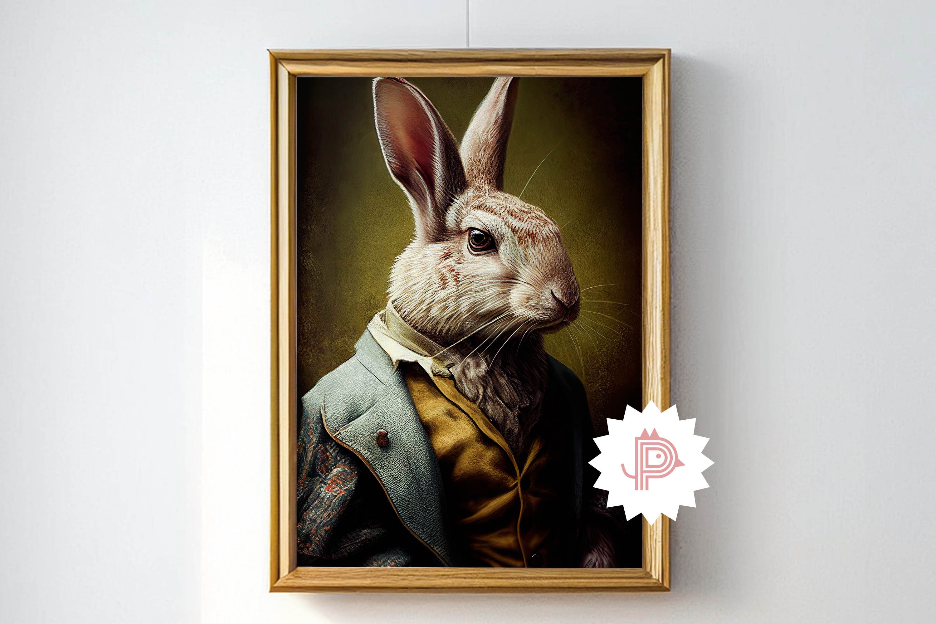 Rabbit Illustration Animal Portrait, Noble Victorian Rabbit, Advocat ...