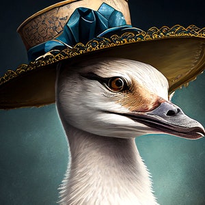 Duck Illustration Animal Portrait, Noble Victorian Duck, Noble Shire ...