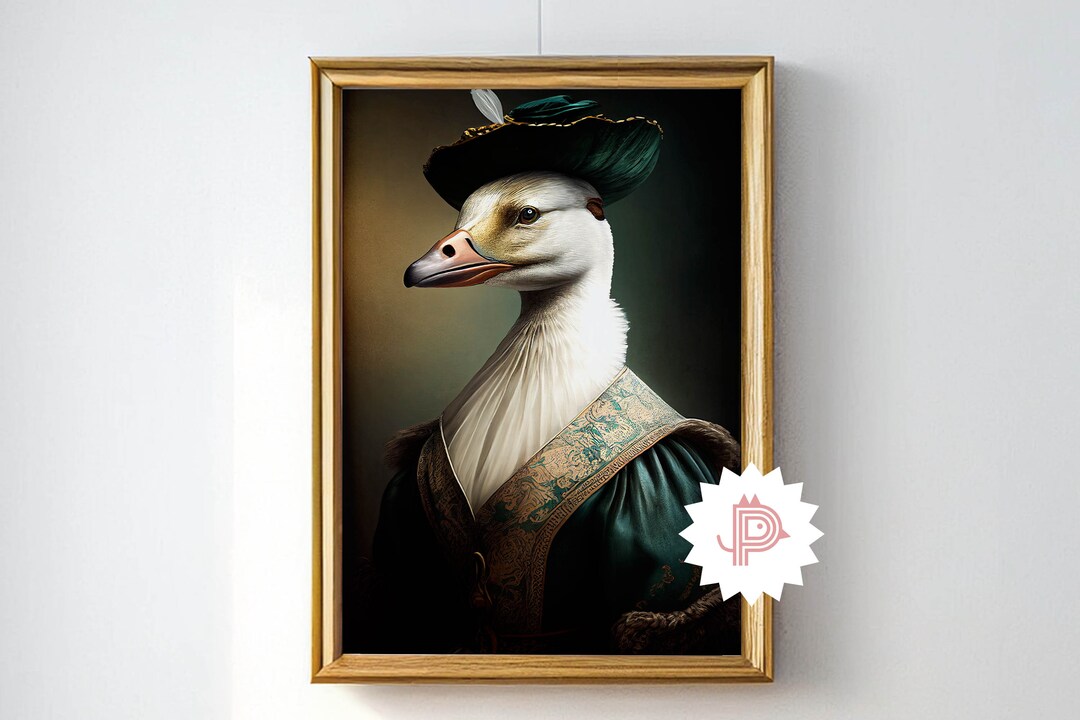 Duck Illustration Animal Portrait, Noble Victorian Duck, Noble Shire ...