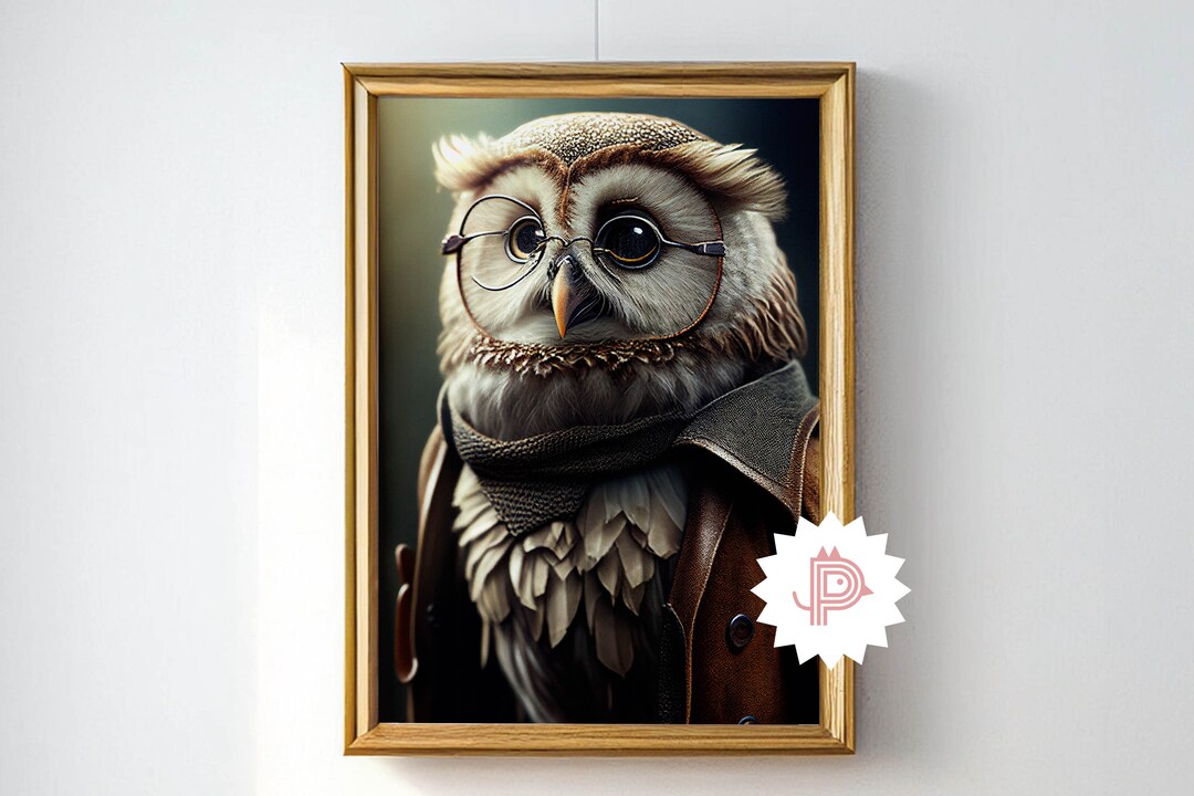 Phantasy Bird Illustration, Wizard Owl, Wisdom Guardian Victorian ...