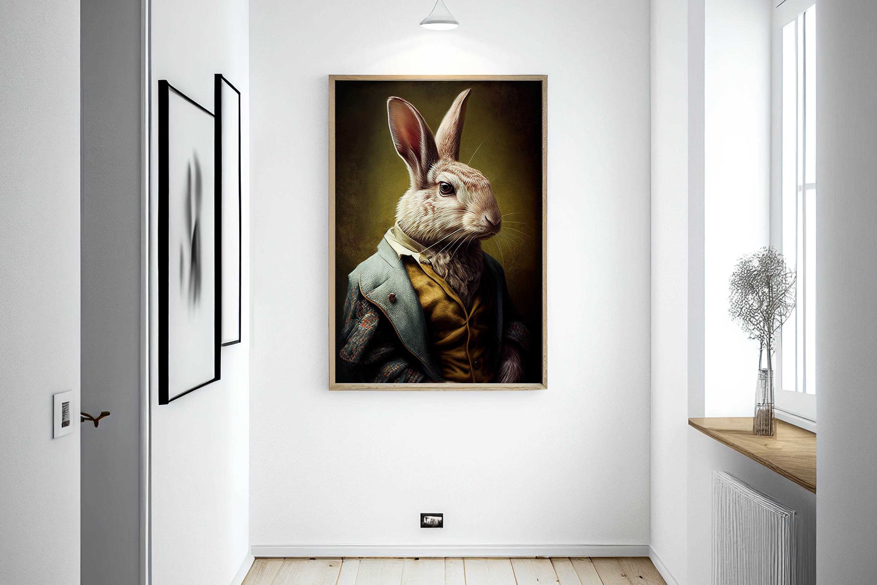 Rabbit Illustration Animal Portrait, Noble Victorian Rabbit, Advocat ...