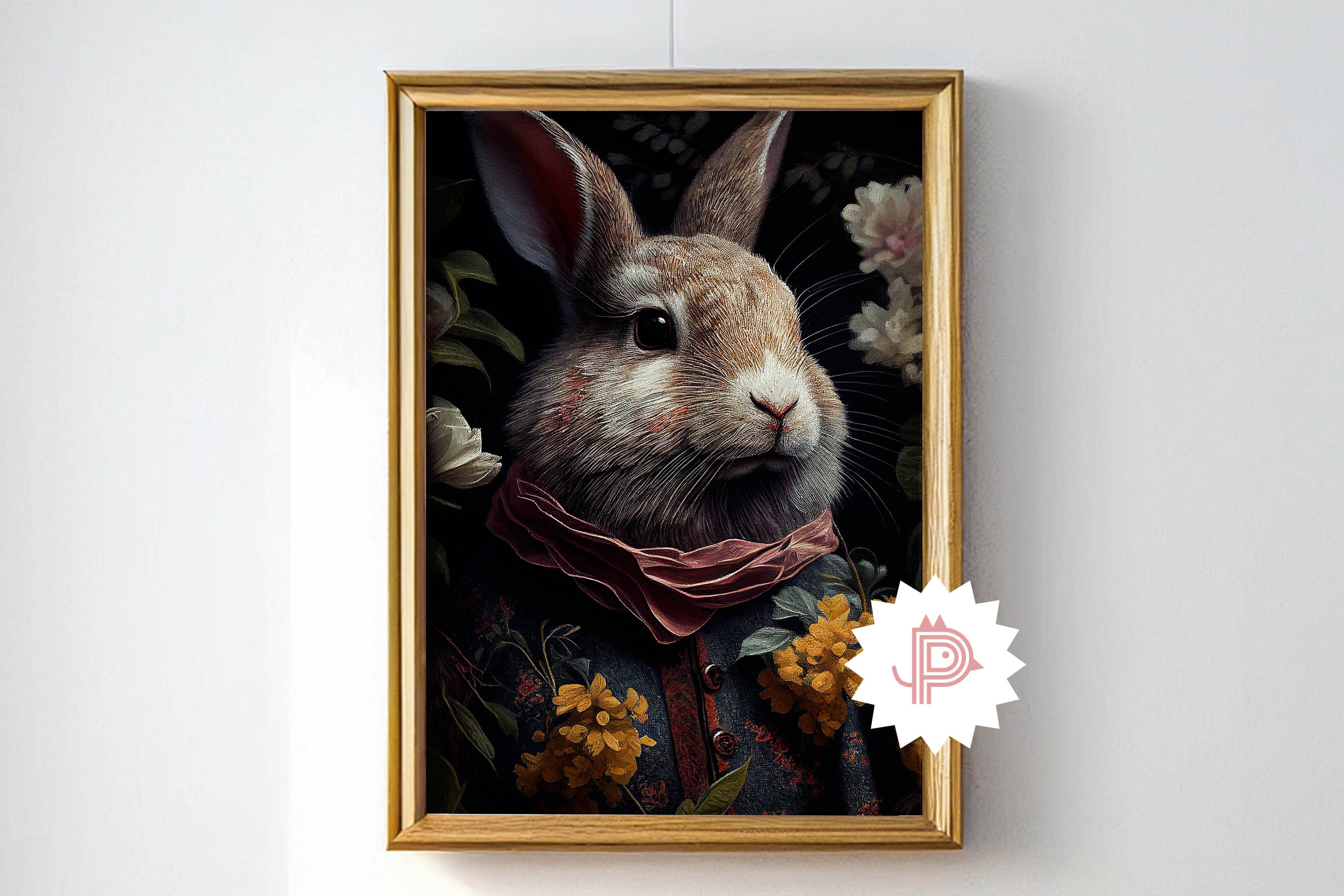Phantasy Rabbit Illustration Animal Portrait, Romantic Gentleman Bunny ...