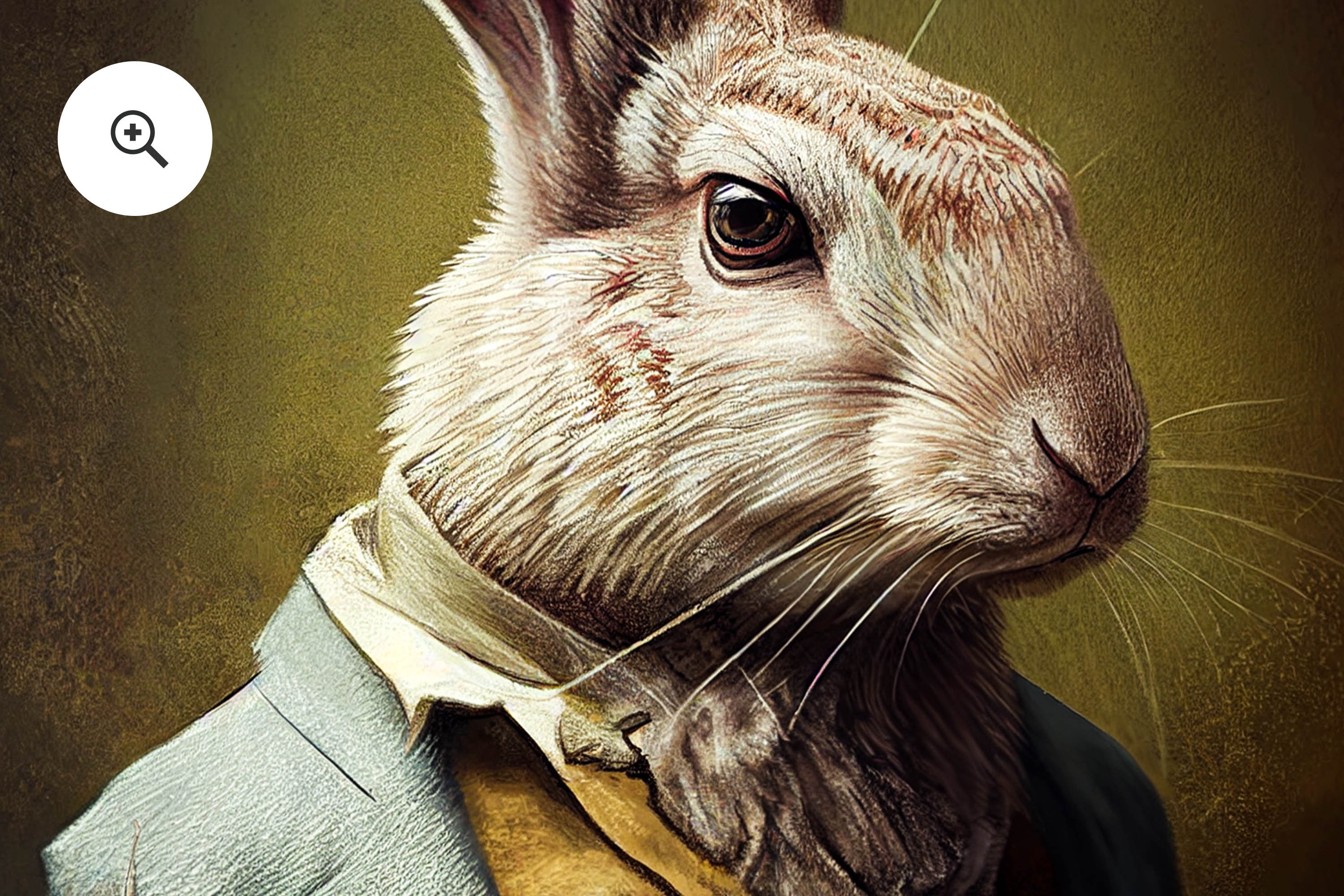 Rabbit Illustration Animal Portrait, Noble Victorian Rabbit, Advocat ...