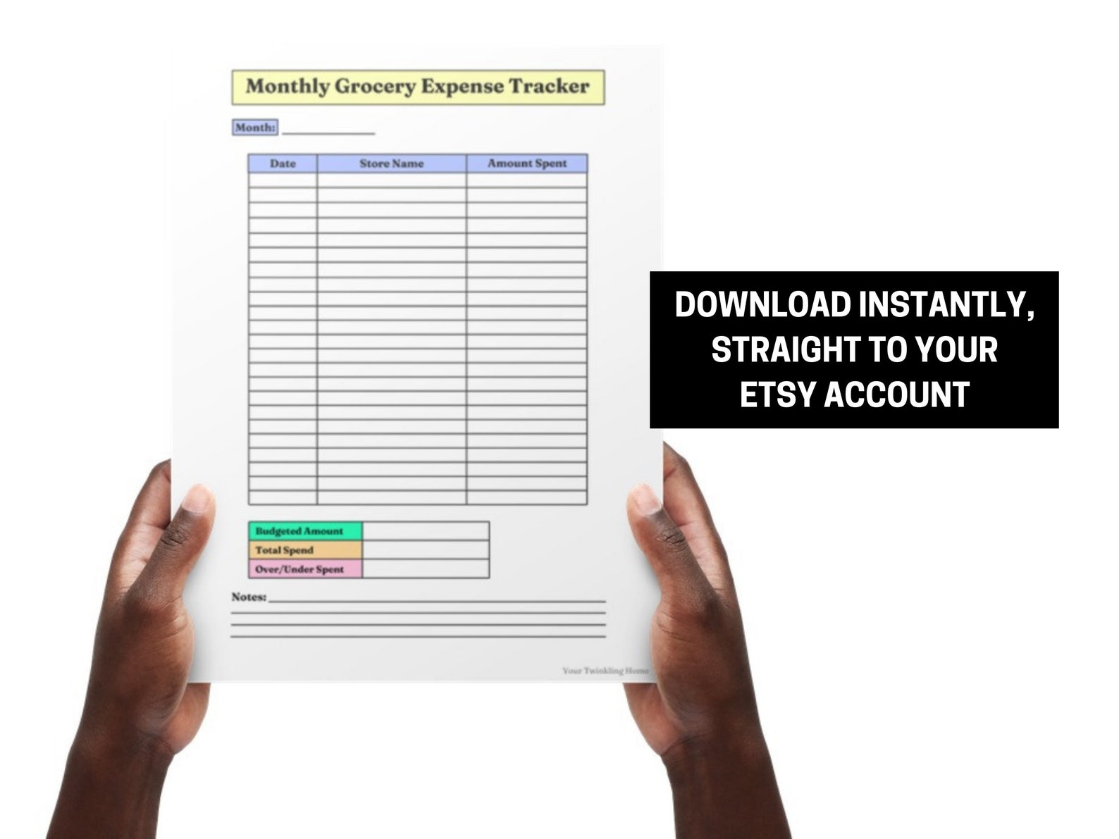 Grocery Expense Tracker Monthly Budget Tracker Grocery List Expense ...
