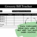 Grocery Expense Tracker Grocery Printable Log Grocery Bill Tracker ...