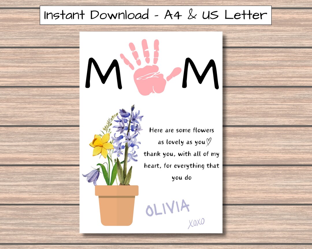 Mothers Day Printable, Mothers Day Kids Craft, Printable Mothers Day ...