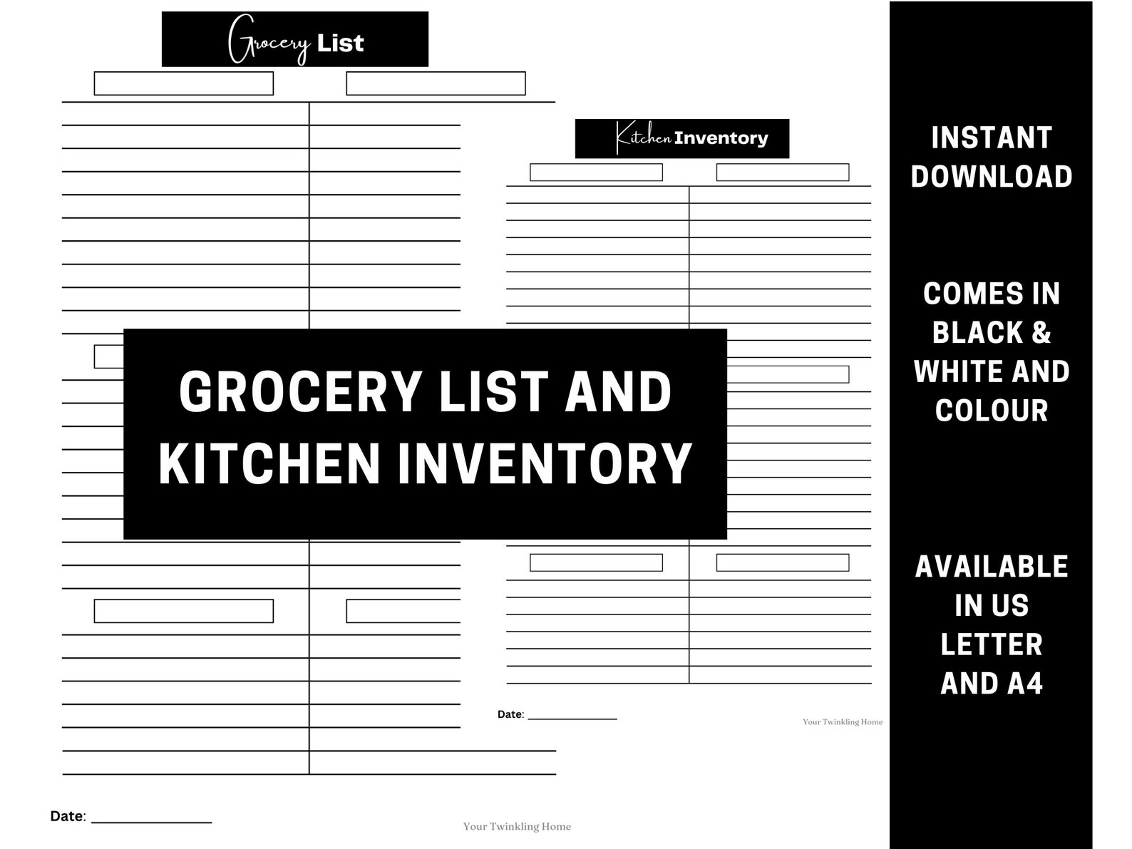 Grocery List Printable Grocery List Template Grocery List PDF Grocery ...