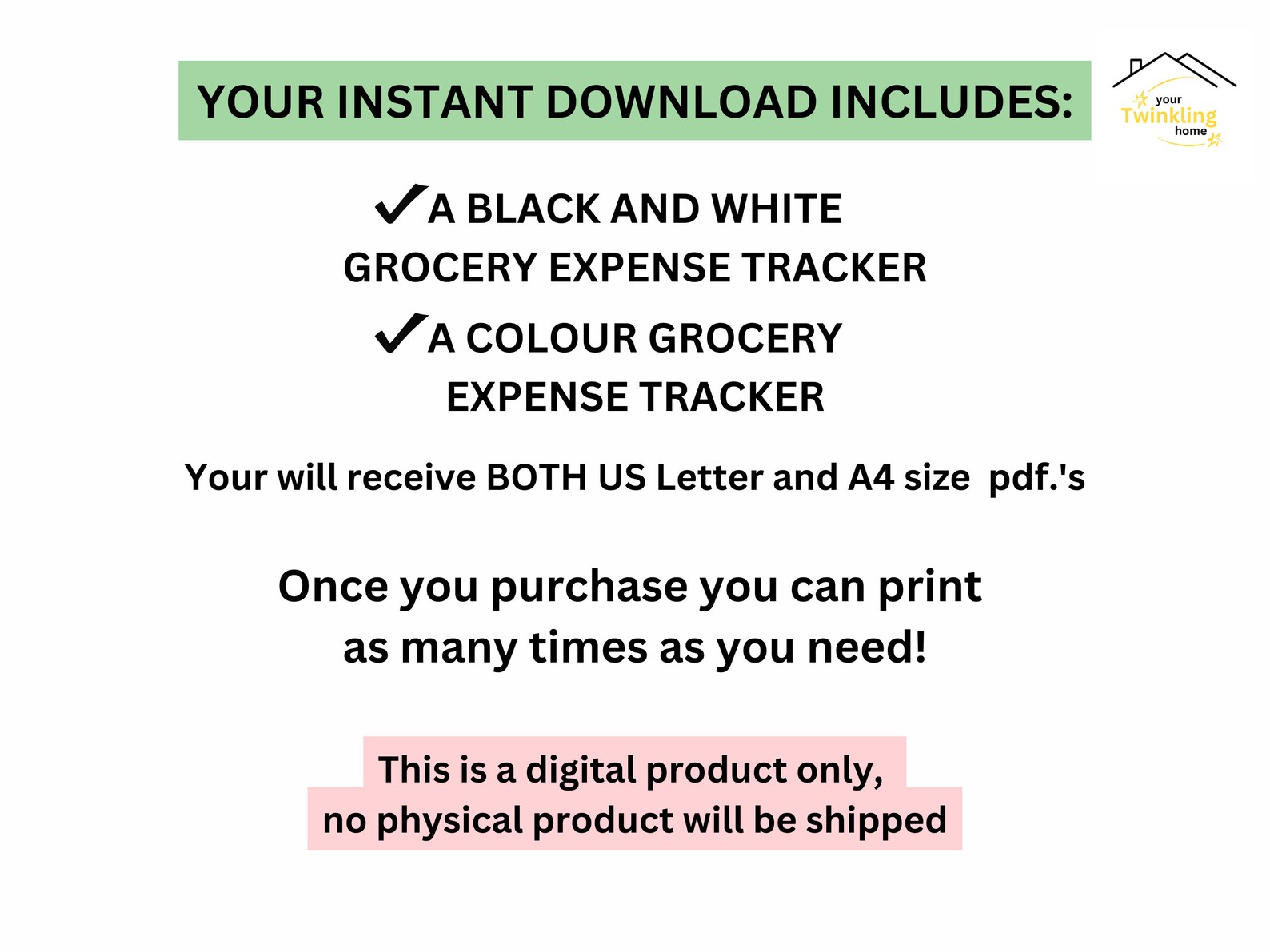 Grocery Expense Tracker Grocery Printable Log Grocery Bill Tracker ...