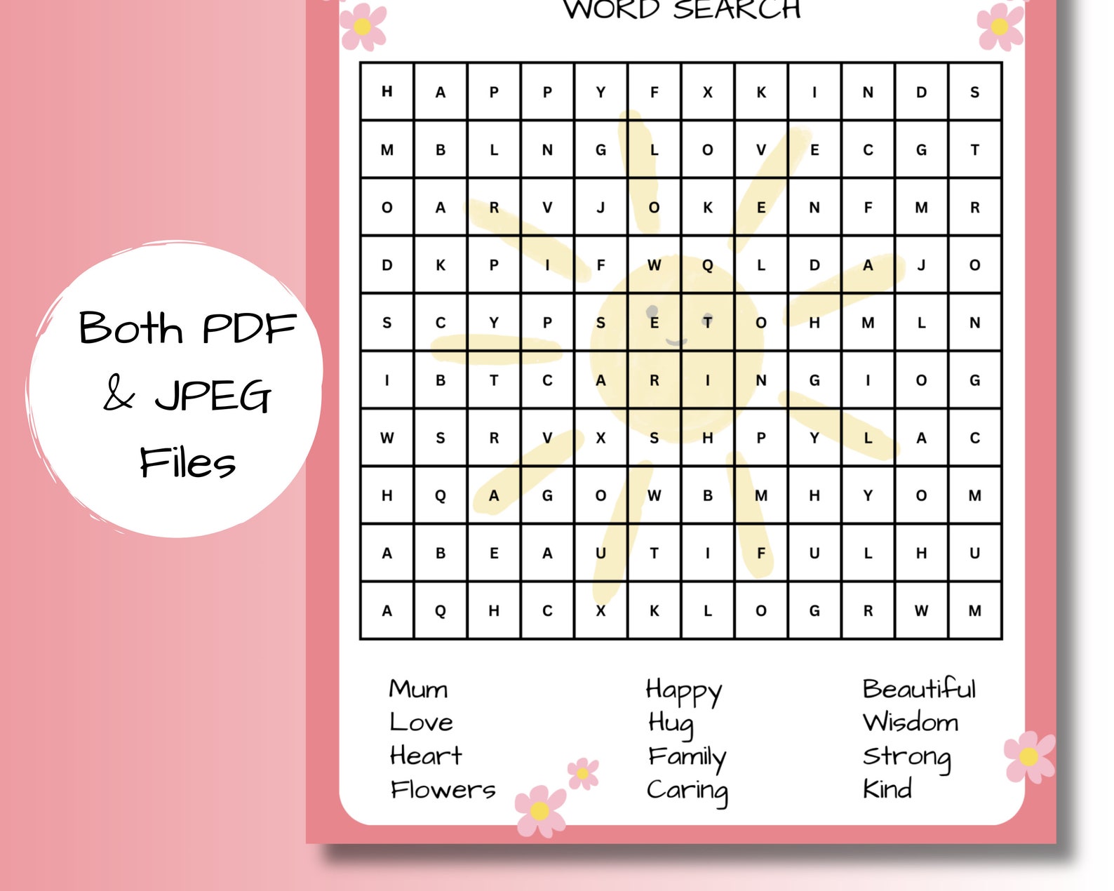 Mothers Day Word Search, Mothers Day Puzzle, Printable Mothers Day ...
