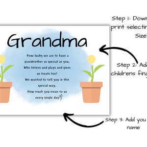 Mothers Day Handprint Wall Art Printable, Mothers Day Gift Grandma ...