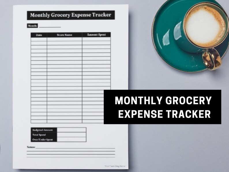 Grocery Expense Tracker Monthly Budget Tracker Grocery List Expense ...