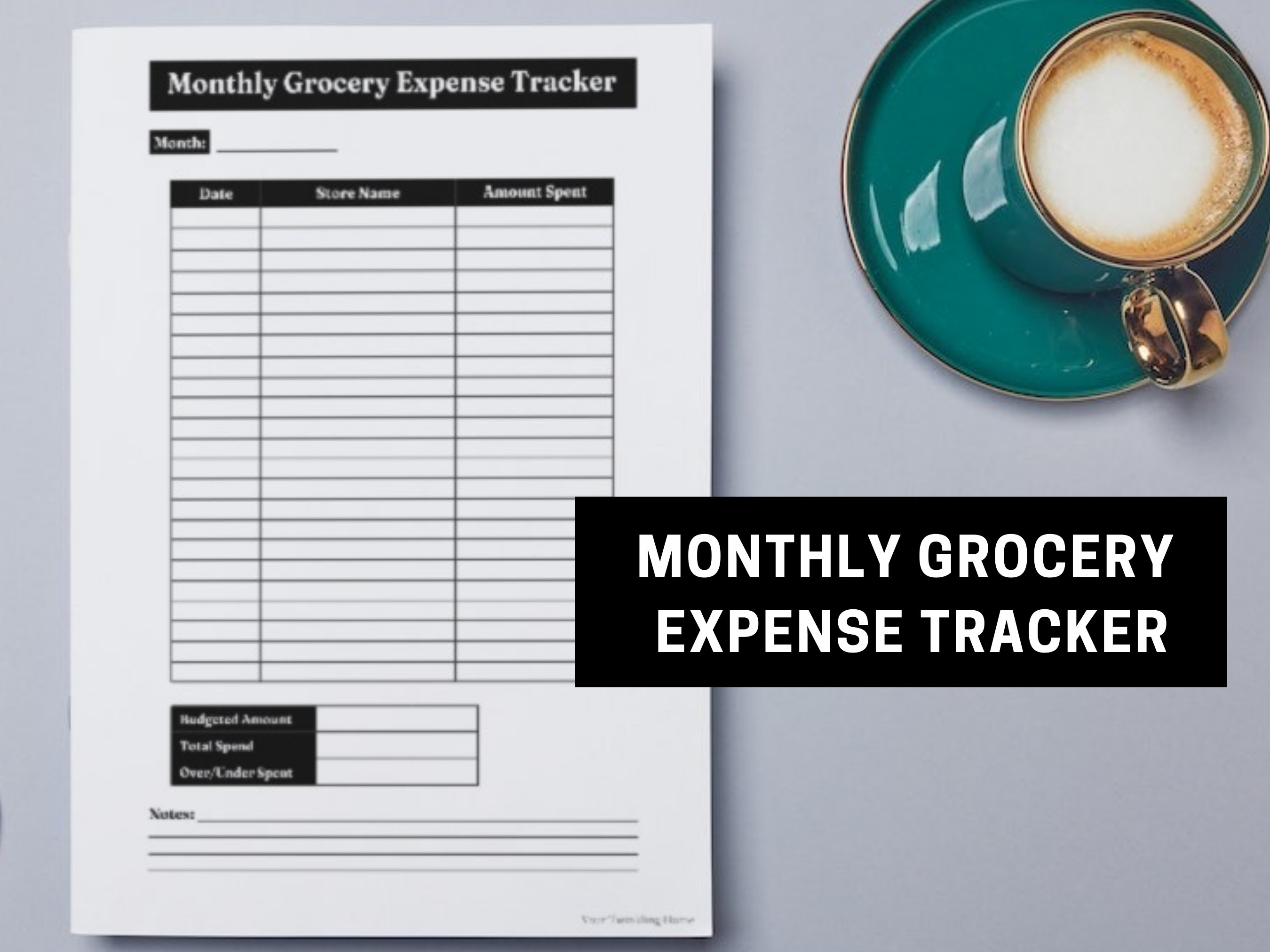 Grocery Expense Tracker Monthly Budget Tracker Grocery List Expense Tracker Log Printable ...