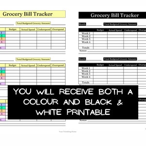 Grocery Expense Tracker Grocery Printable Log Grocery Bill Tracker ...