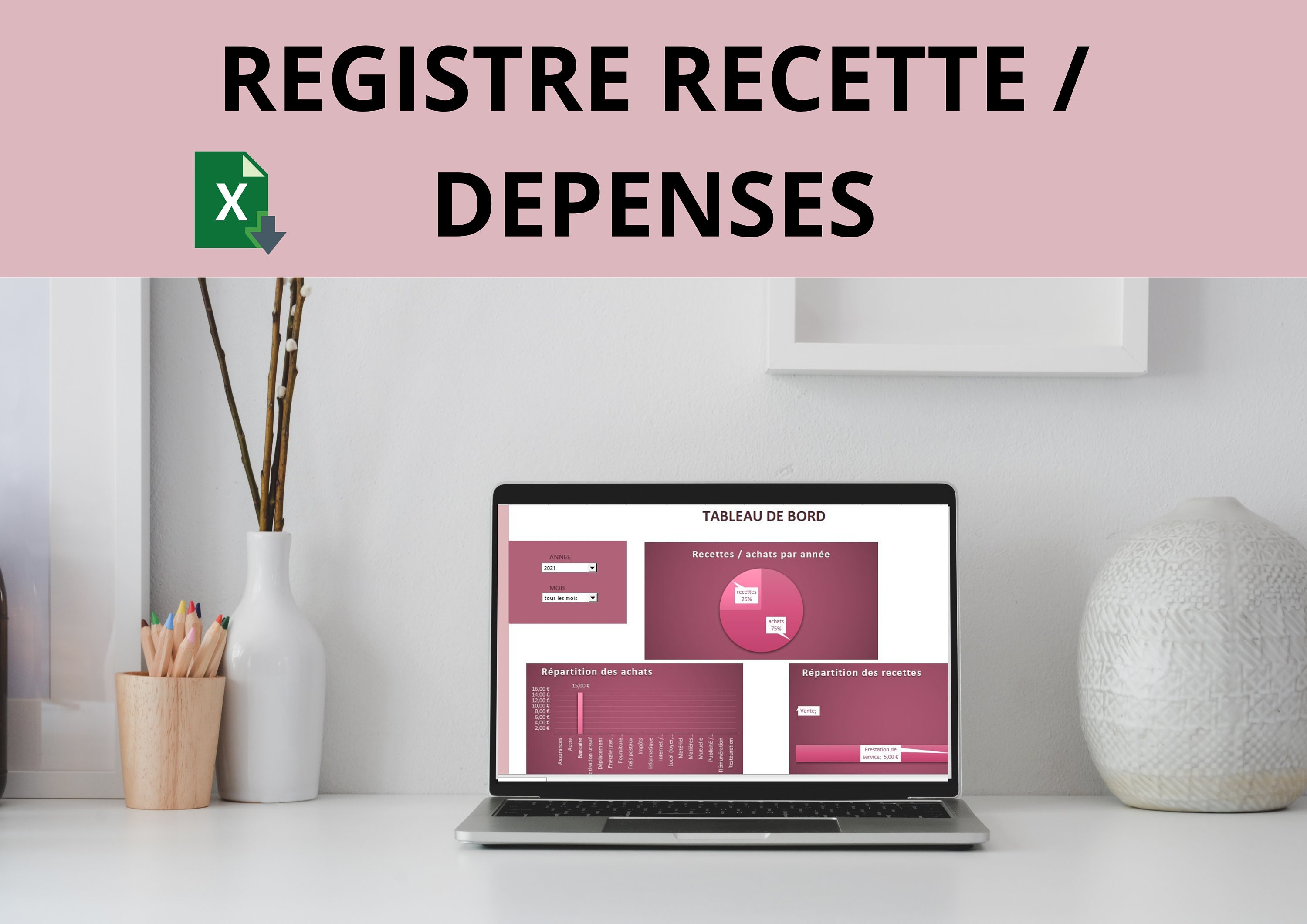 Purchasing and Recipe Register, Urssaf Declaration, Excel File for ...