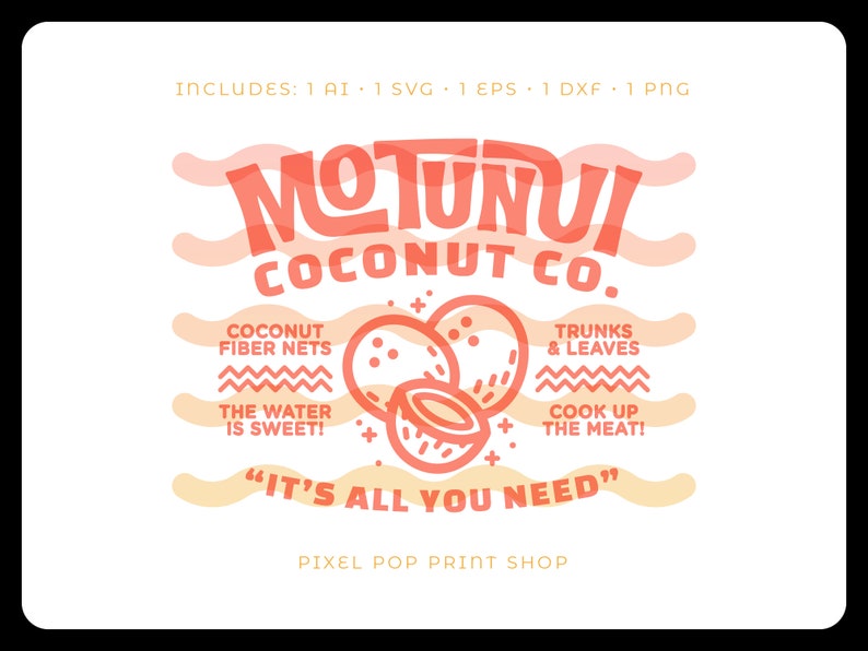 Motunui Coconut Co Moana SVG Cut File Digital Download - Etsy
