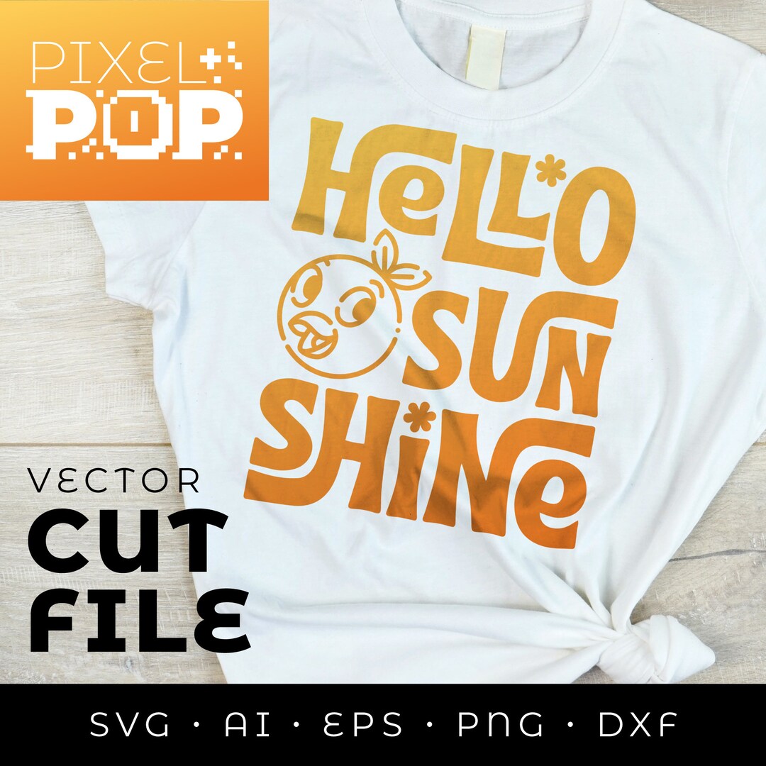 Hello Sunshine Orange Bird SVG Cut File Digital Download - Etsy