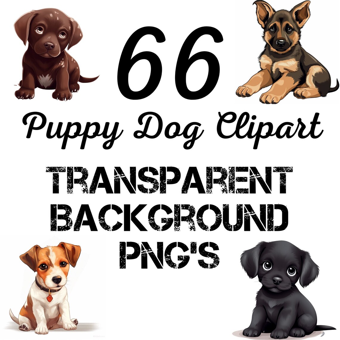 Puppy Dog Clipart | PNG | Transparent Background | Full Commercial Use ...