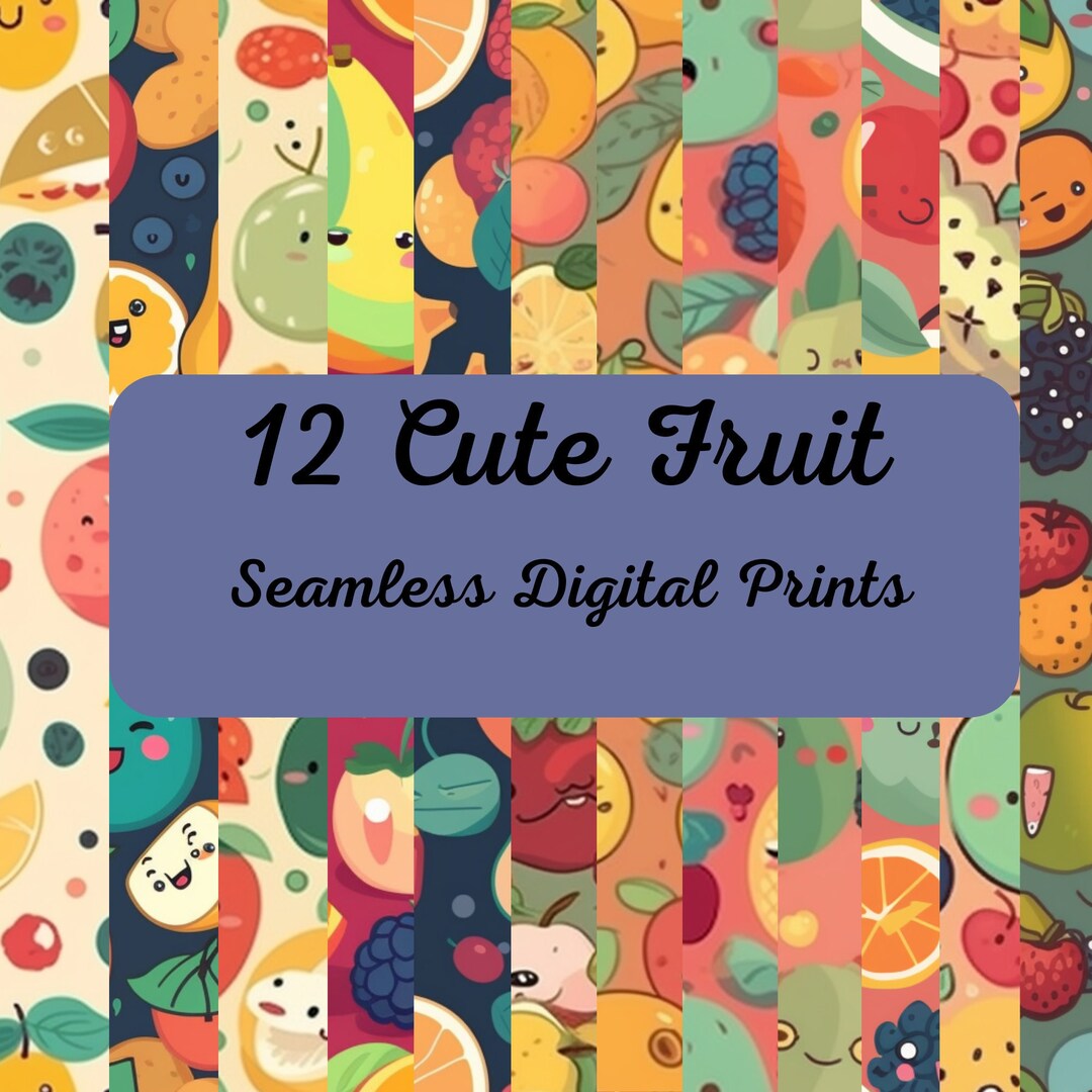 Cute Fruit Seamless Digital Paper | Commercial Use Allowed - Etsy